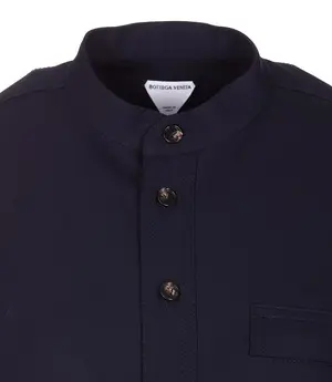 Bottega Veneta Wool-blend Shirt With Band Collar