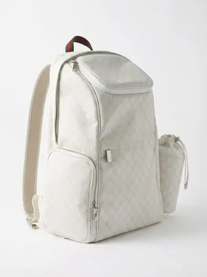 Gucci Gg Monogram Backpack - White