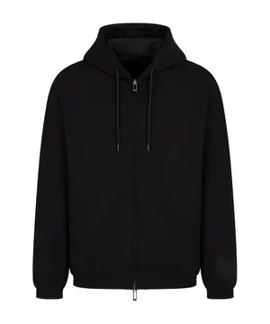 Emporio Armani Reversible Zip-up Drawstring Hoodie