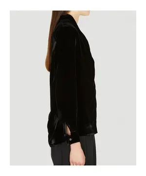 Saint Laurent Velvet Shawl Collar Blouse