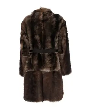 YVES SALOMON Shearling Belted Coat - No