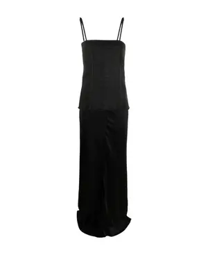 Blumarine Layered Sleeveless Maxi Dress - Black