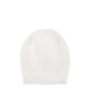 Brunello Cucinelli Ribbed Knitted Beanie - White