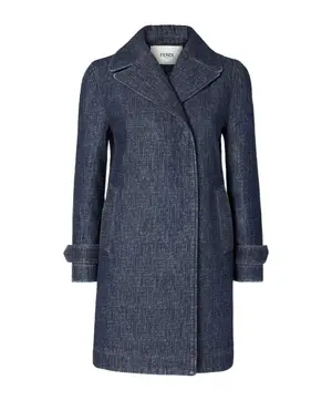 Fendi Quilted Ff Denim Double-breasted Coat