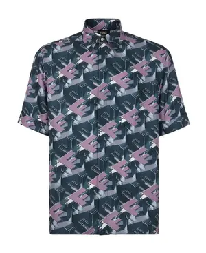 Fendi 3d Effect Short-sleeved Shirt - Blue