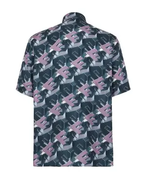 Fendi 3d Effect Short-sleeved Shirt - Blue