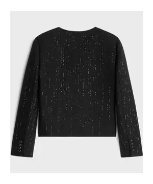 Celine Sequined Wool Jacket - Black