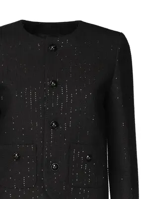 Celine Sequined Wool Jacket - Black