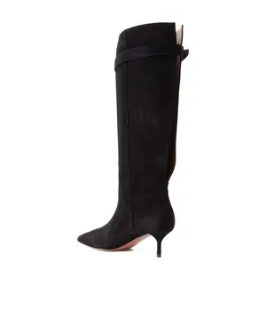 Alaïa Buckled Pointed Toe Kitten Heel Boots