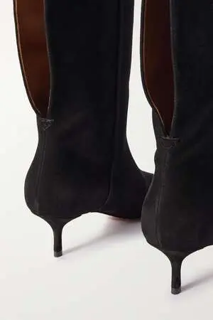 Alaïa Buckled Pointed Toe Kitten Heel Boots