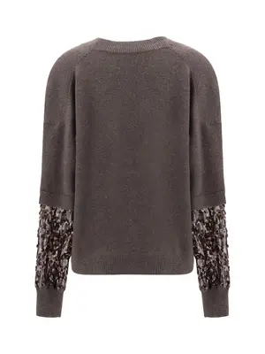 Brunello Cucinelli V-neck Sequin Embellished Sweater