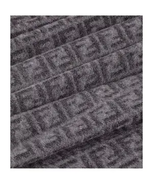 Fendi Ff Jacquard Fringed-edge Scarf - Grey