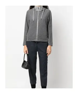 Peserico Zip-up Hooded Jacket With Ribbed Detailing