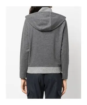 Peserico Zip-up Hooded Jacket With Ribbed Detailing