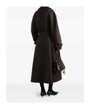 Dolce & Gabbana Double-breasted Belted Long Coat - Black