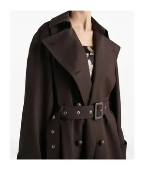 Dolce & Gabbana Double-breasted Belted Long Coat - Black