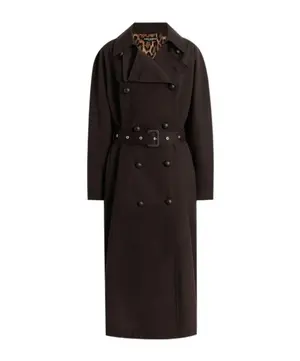 Dolce & Gabbana Double-breasted Belted Long Coat - Brown