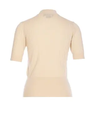 Fendi Short Sleeve Ribbed Sweater