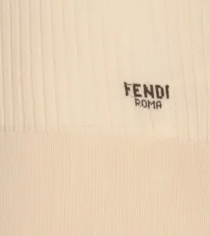 Fendi Short Sleeve Ribbed Sweater