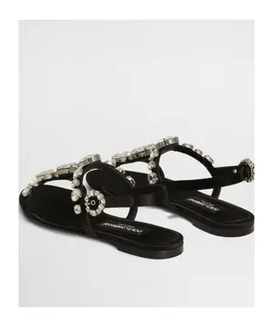 Dolce & Gabbana Embellished Flat Sandals - Black