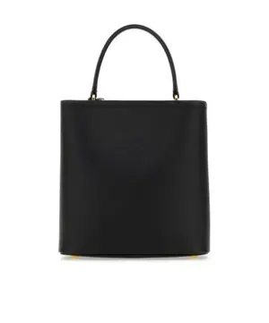 Prada Double Saffiano Logo Plaque Tote Bag