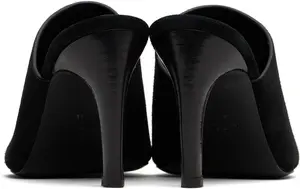 TOTEME Square Toe Velour Mules - Black