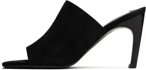 TOTEME Square Toe Velour Mules - Black