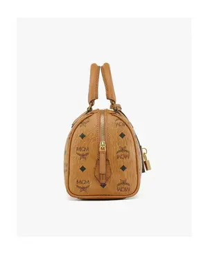 Mcm Visetos Monogrammed Zip-up Tote Bag
