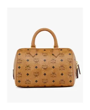 Mcm Visetos Monogrammed Zip-up Tote Bag