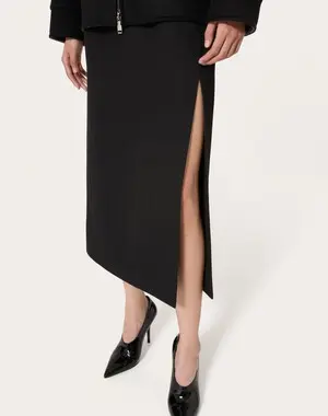 Valentino Garavani Grisaille Straight Hem Midi Skirt - Black