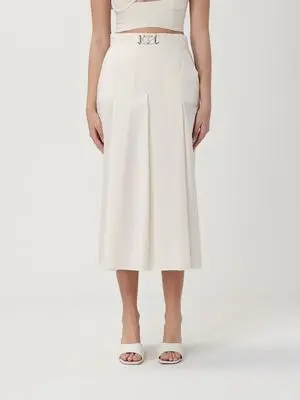 TWINSET Logo Plaque Pleated Midi Skirt