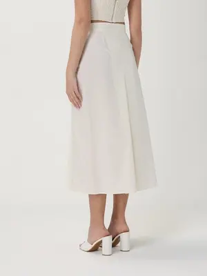 TWINSET Logo Plaque Pleated Midi Skirt
