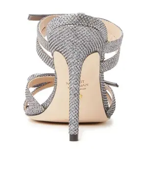STUART WEITZMAN Glittered Bow Detail High Heel Sandals - Gray