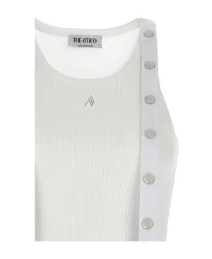 Attico Logo Patch Ribbed Tank Top - White