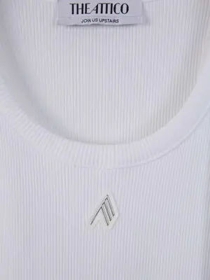 Attico Logo Patch Ribbed Tank Top - White