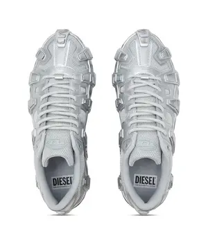 DIESEL® Griffe Lace-up Sneakers - Silver