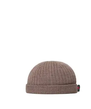Gucci Rib Knit Wool Hat - Brown