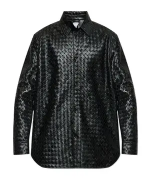 Bottega Veneta Leather Shirt - Black