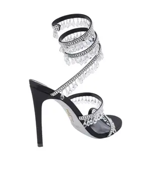 Rene Caovilla Chandelier Embellished Stiletto Sandals - White