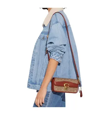 COACH Studio Monogram Print Shoulder Bag