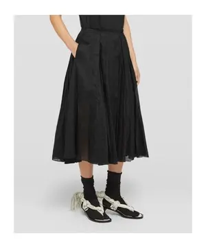 JIL SANDER Wide Pleated Skirt - Black