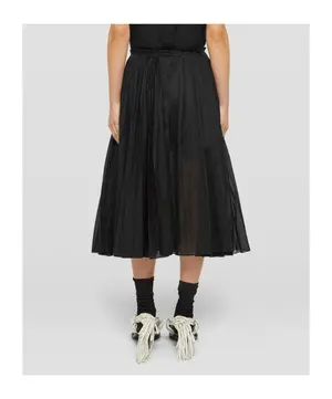 JIL SANDER Wide Pleated Skirt - Black