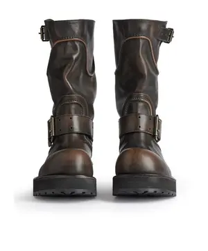 Balenciaga Venom Buckled Leather Boots