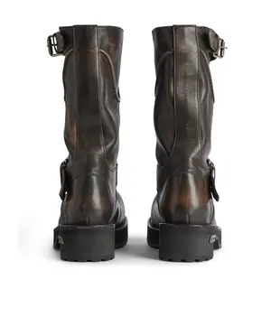 Balenciaga Venom Buckled Leather Boots