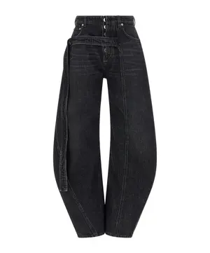 JEAN PAUL GAULTIER Low-rise Jeans With Twist Stitching - Black