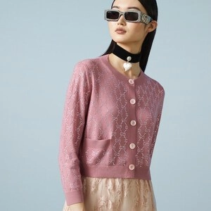 Gucci Gg Crystal-embellished Wool Cardigan