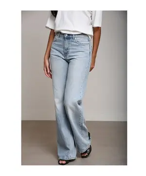 HAIKURE Korea High-rise Wide-leg Jeans - Blue