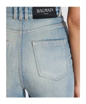 Balmain Flared High-waisted Denim Jeans - Blue