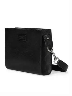 Gucci Logo Patch Super Mini Crossbody Bag - Black