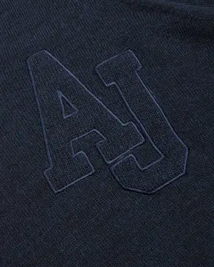 Emporio Armani Crew Neck Pullover With Embellished Logo - Black
